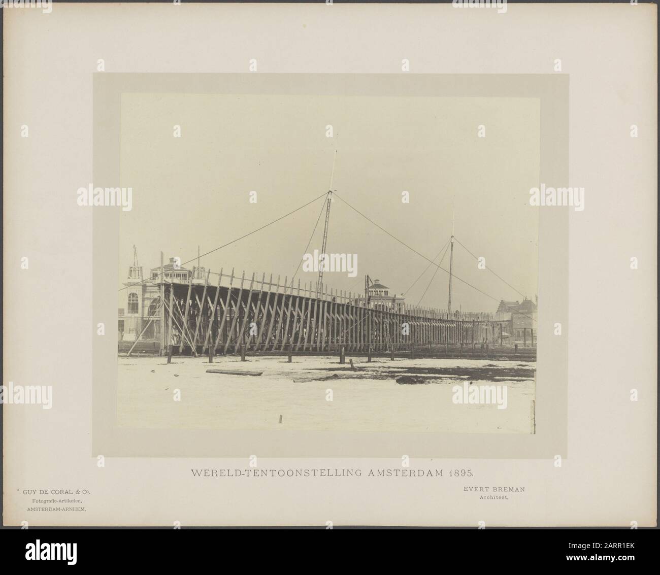 World Exhibition Amsterdam 1895 Sea ship under construction. Architect ...