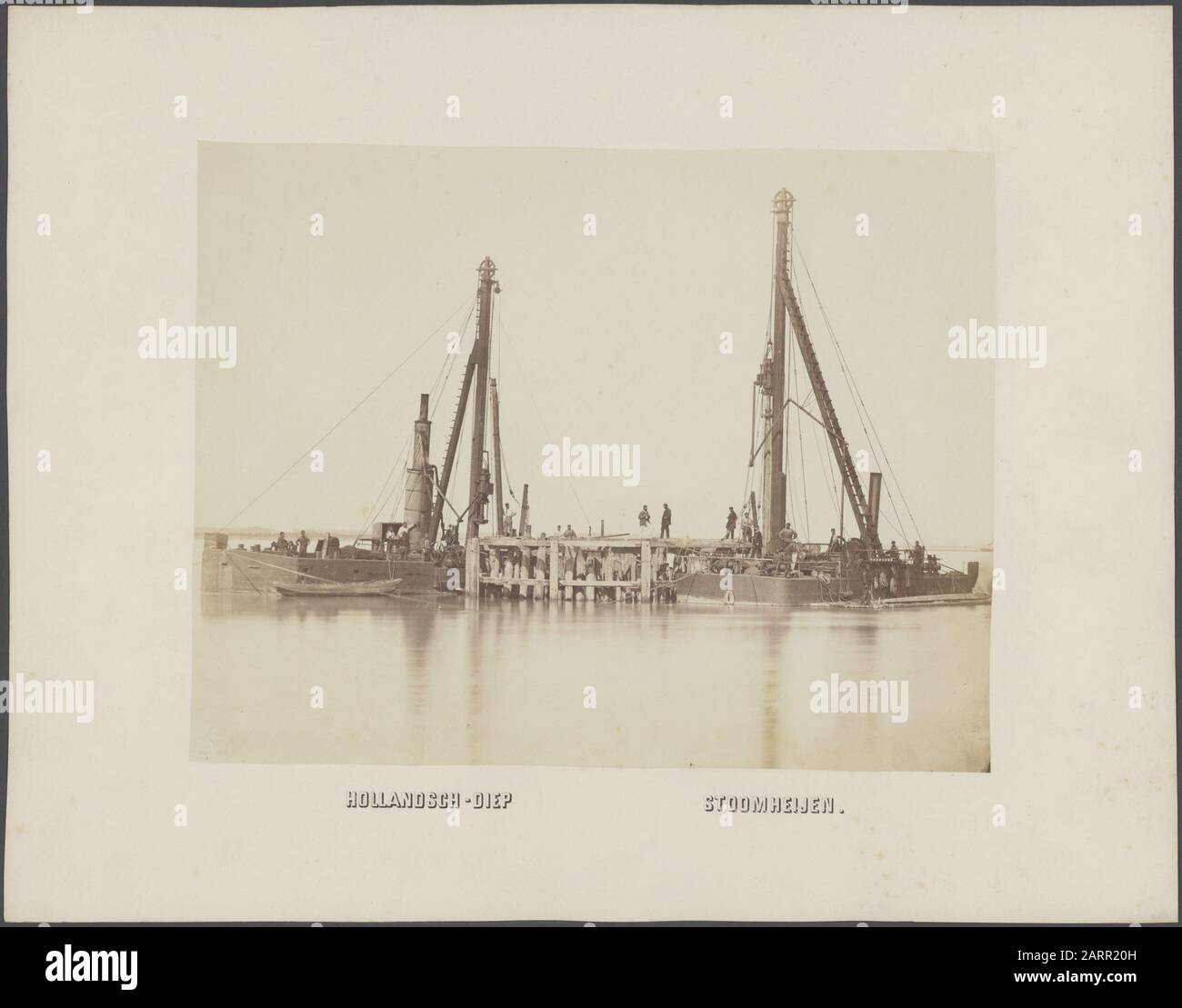 Moerdijkbruggen Piling of piles for a bridge over the Dutch Deep using ...