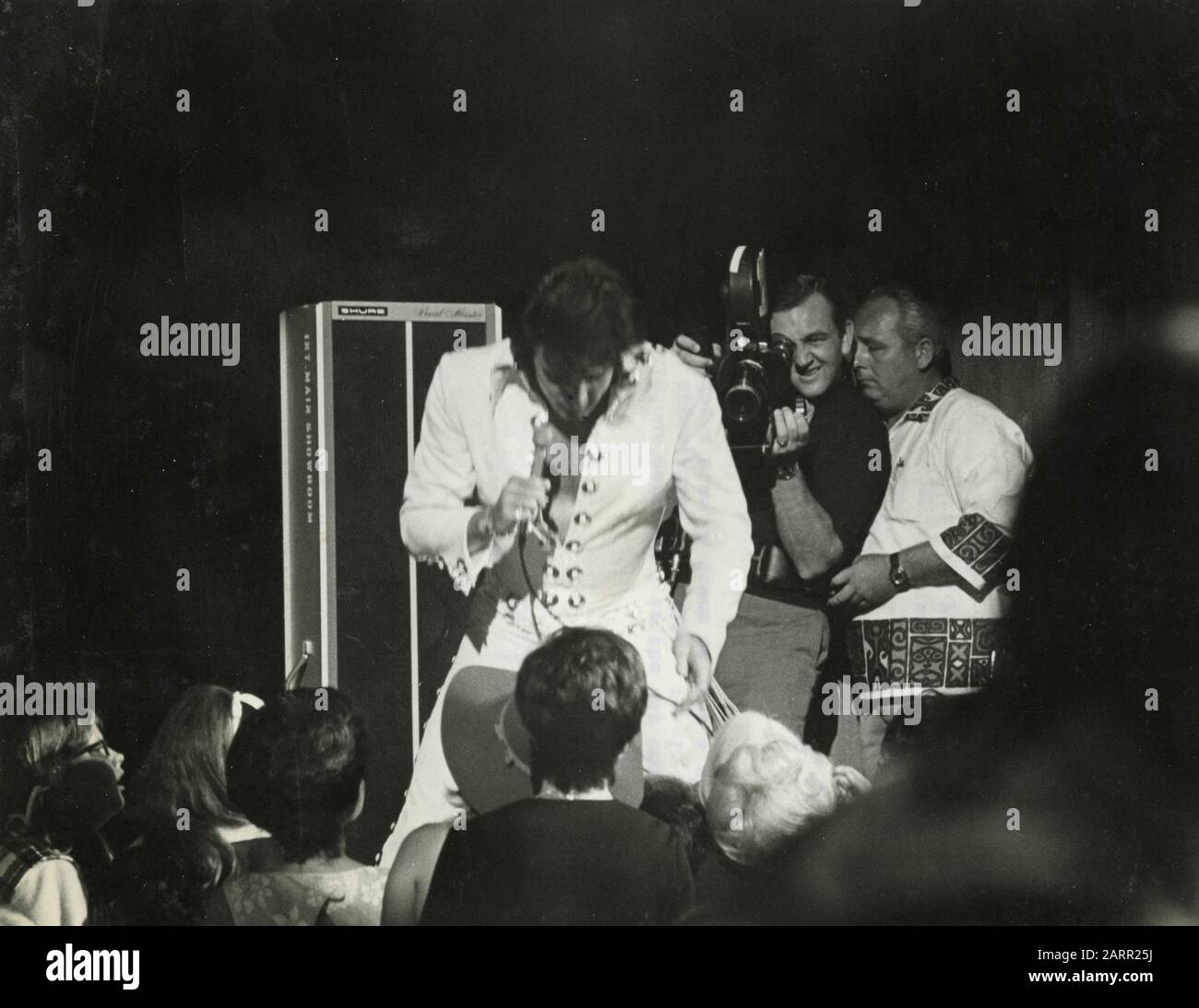 American singer and actor Elvis Presley at a show concert at Coliseum ...