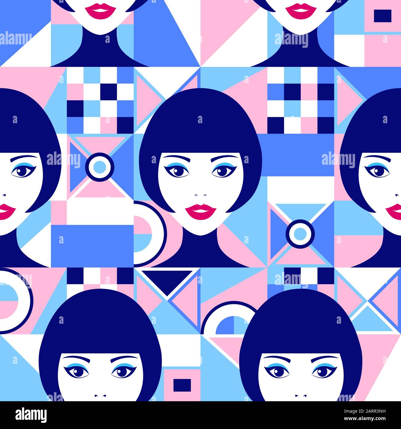 woman faces and geometric figures Stock Vector Image & Art - Alamy
