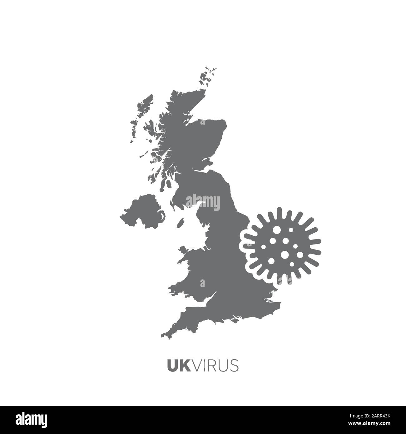 UK map with a virus microbe. Illness and disease outbreak Stock Vector ...
