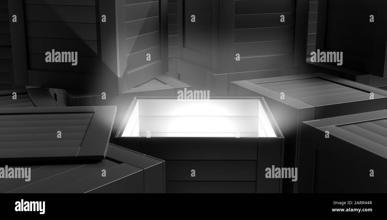 3d dark gift box Black and White Stock Photos & Images - Alamy