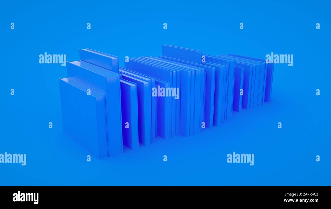 Simplified Blue Stack of Books. 3d illustration Stock Photo - Alamy