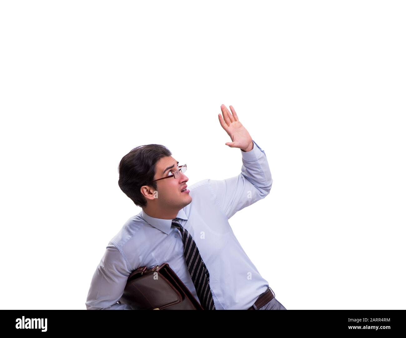 The businessman isolated on the white background Stock Photo - Alamy