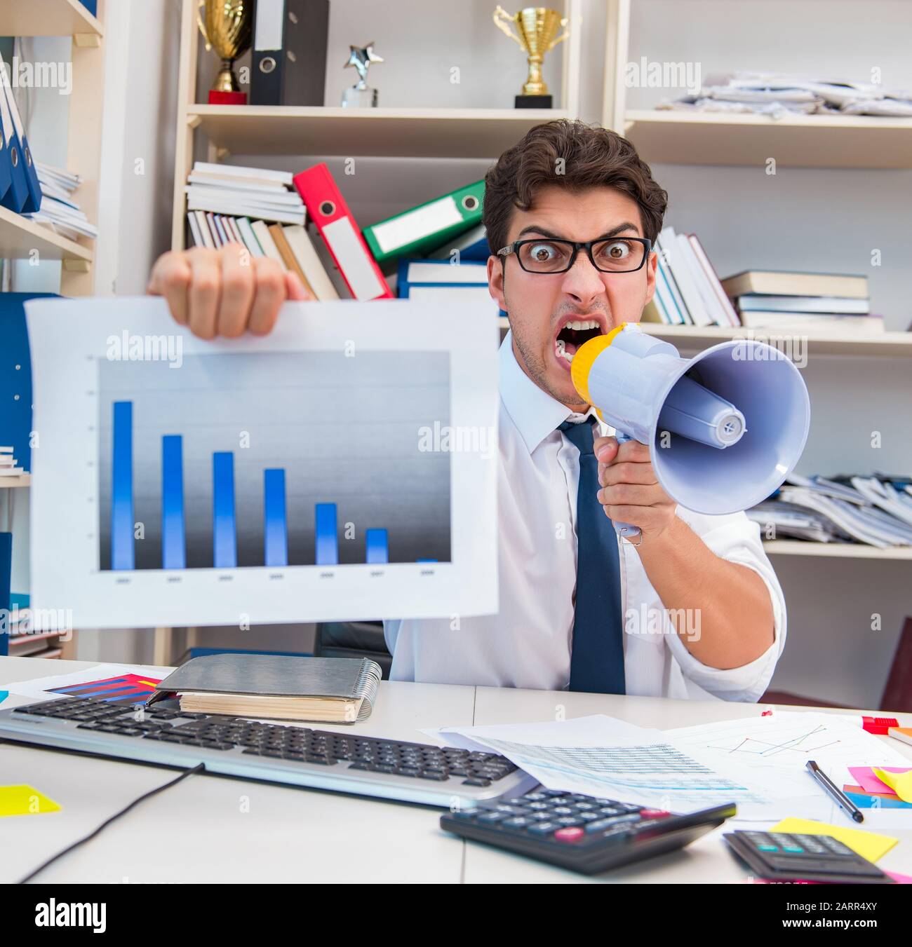 The busy frustrated businessman angry in the office Stock Photo - Alamy