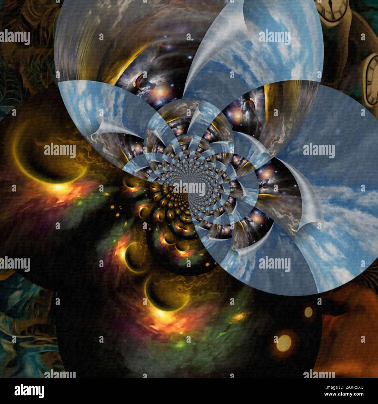 Merging worlds. Surreal modern art Stock Photo - Alamy