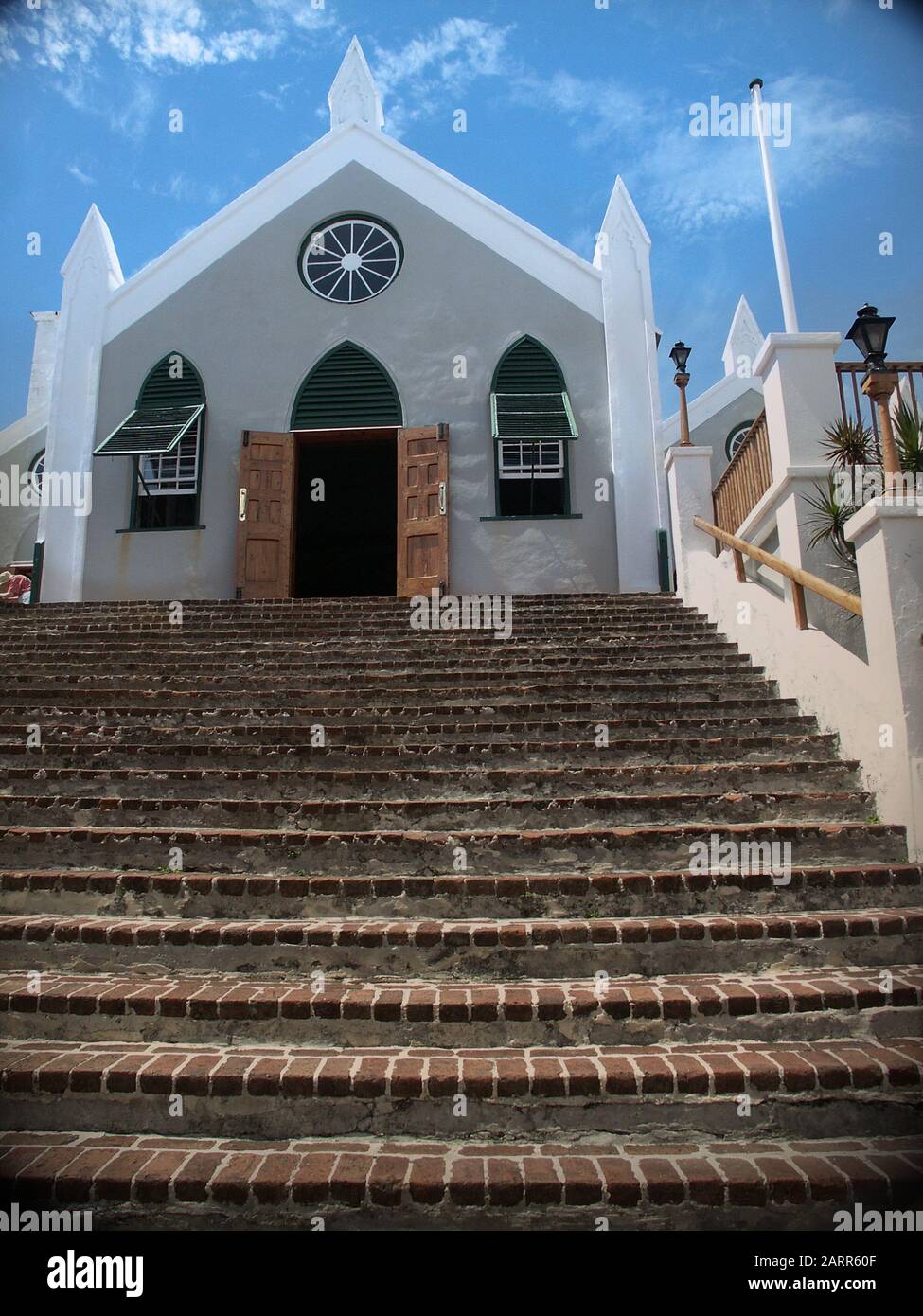 St. Peter church. Bermuda. Stairs, facade view Stock Photo - Alamy