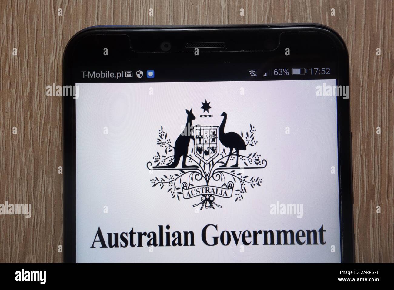 Australian Government logo displayed on a modern smartphone Stock Photo ...
