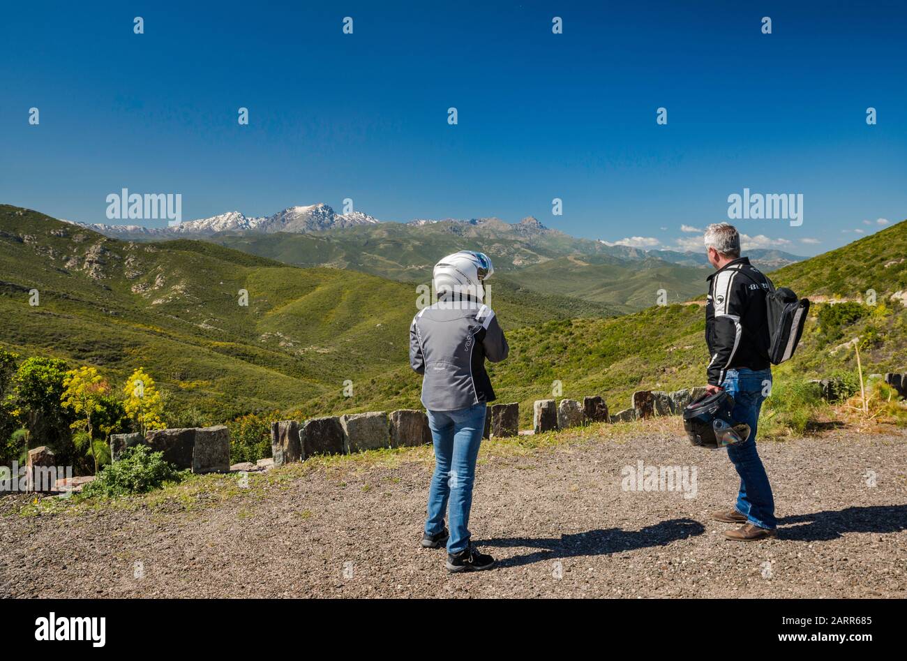 Distant peaks in the Balagne region, view from Bocca di Vezzu view ...