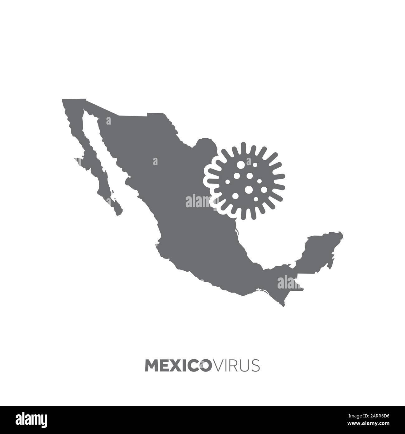 Mexico map with a virus microbe. Illness and disease outbreak Stock ...
