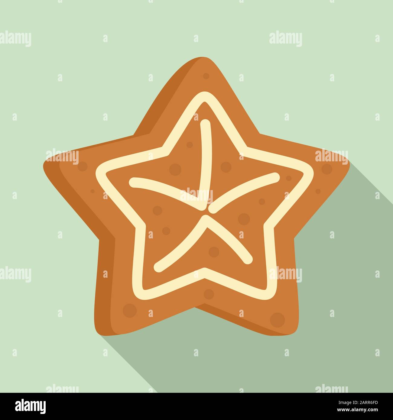 Gingerbread star icon. Flat illustration of gingerbread star vector ...