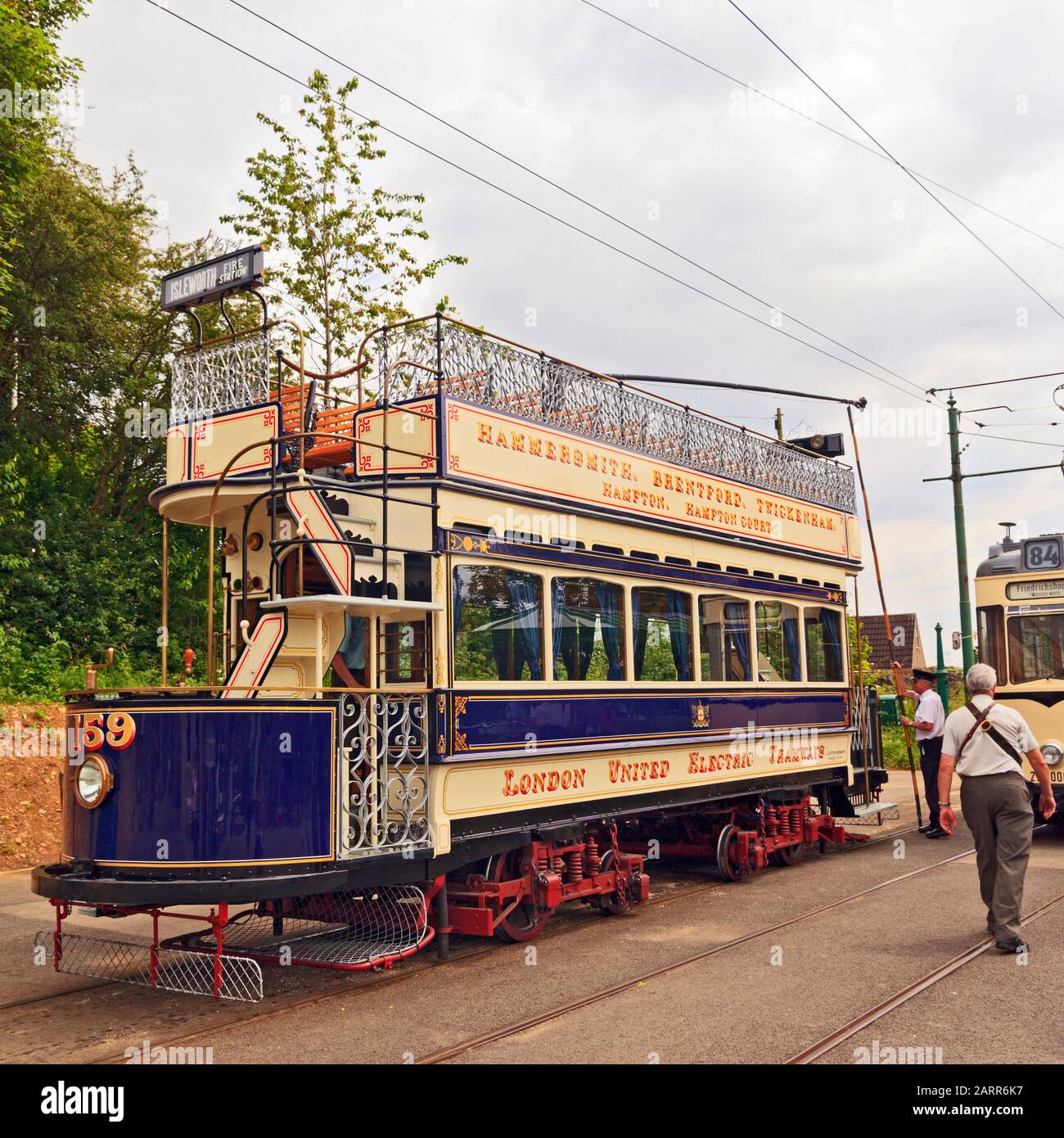 London Overhead Electric Tram Car at Crich Tramway Village Stock Photo ...