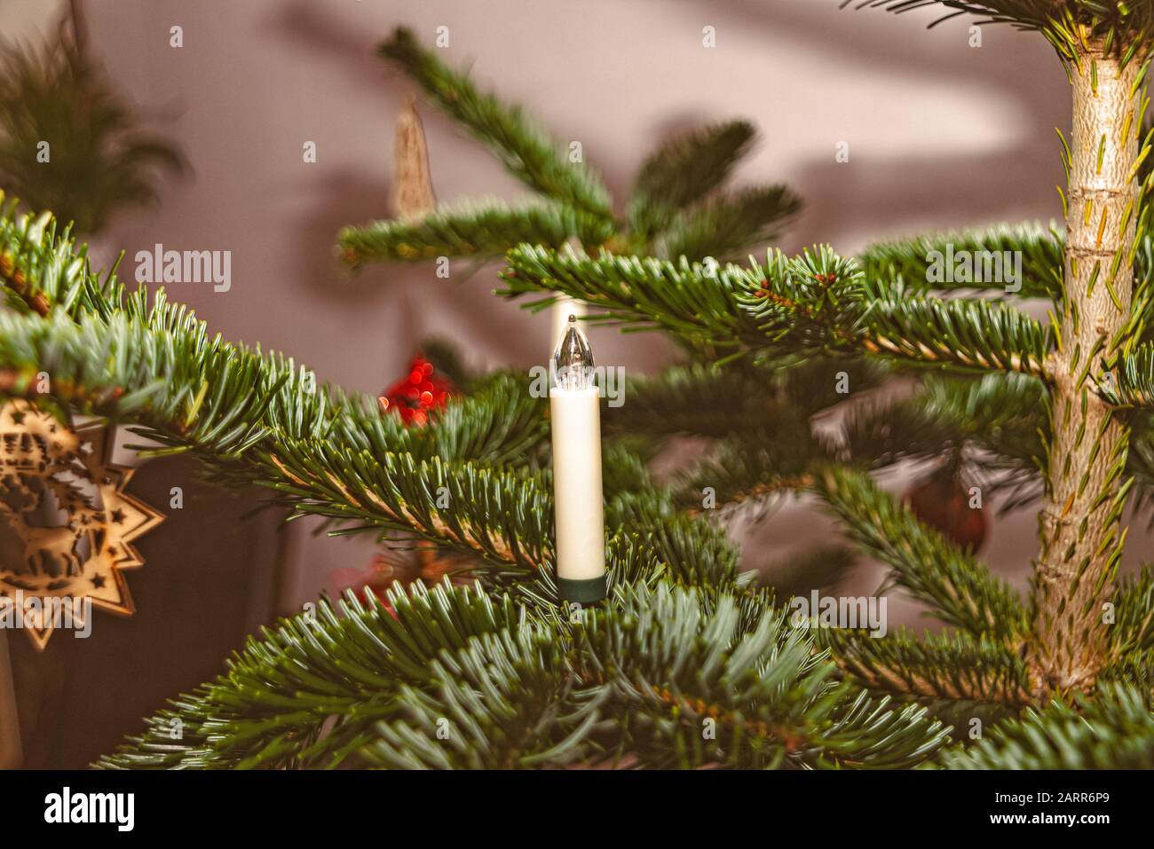 Details of a decorated Christmas tree Stock Photo - Alamy