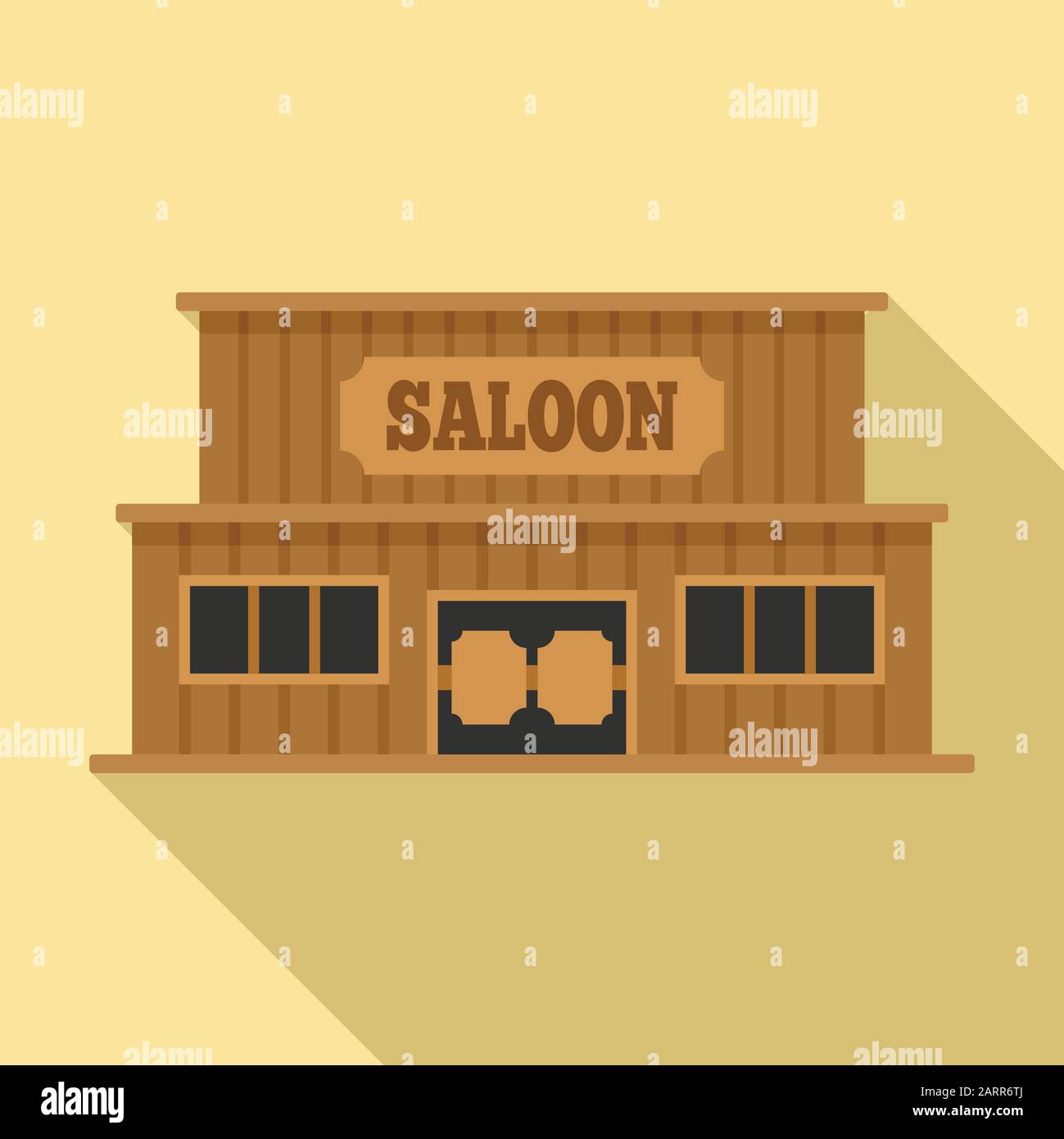 Western saloon icon. Flat illustration of western saloon vector icon ...