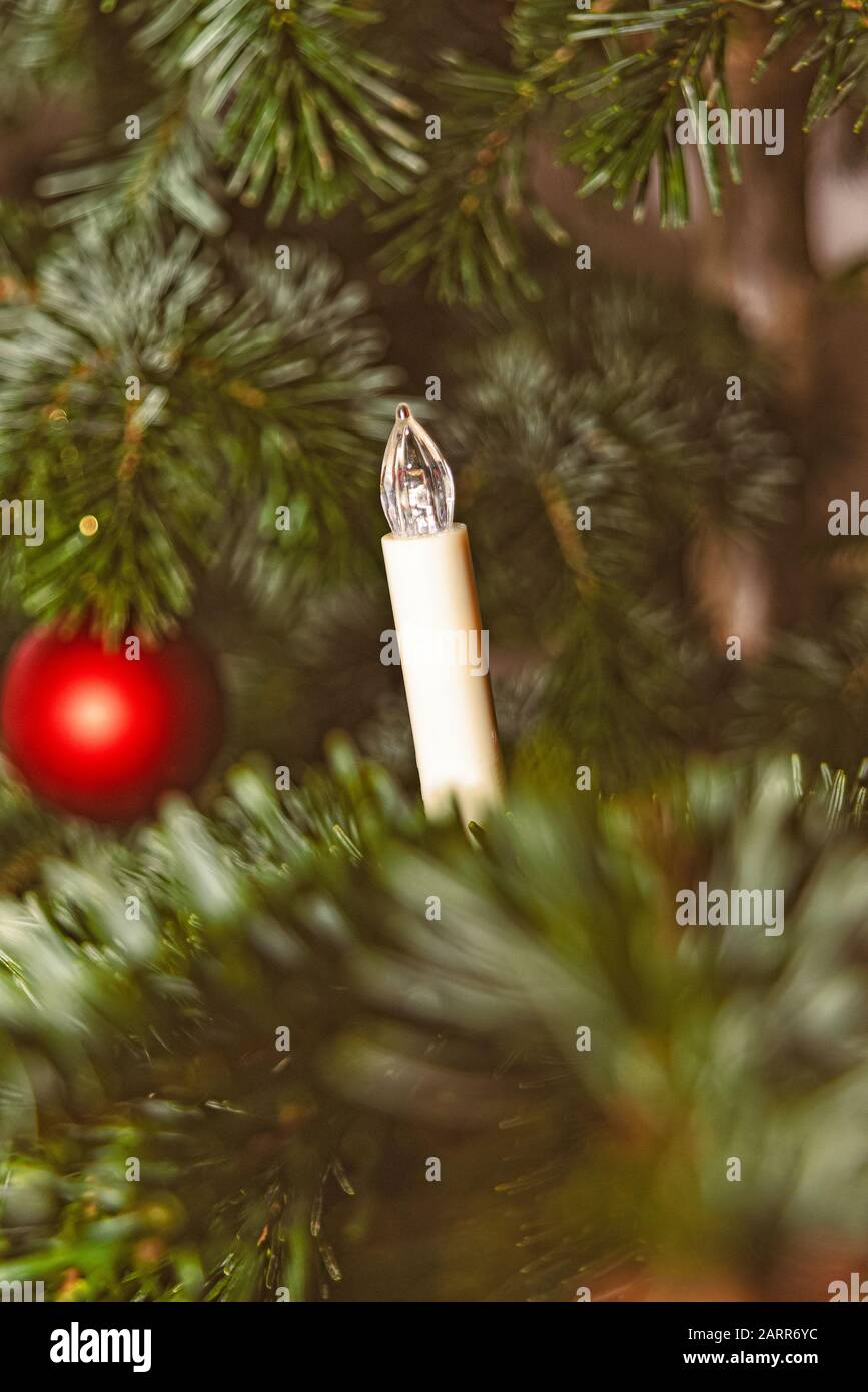Details of a decorated Christmas tree Stock Photo - Alamy