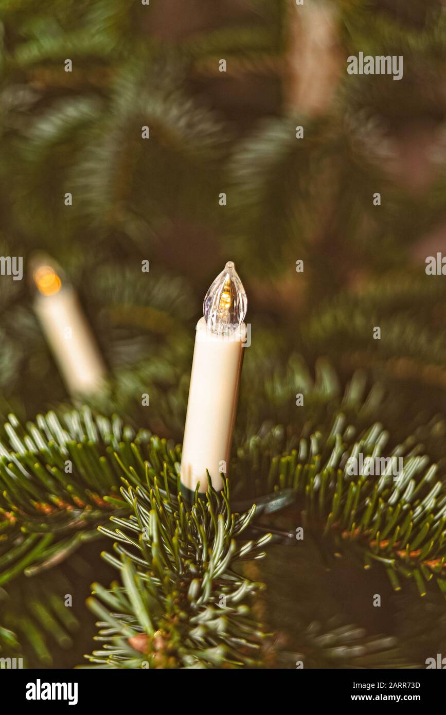 Details of a decorated Christmas tree Stock Photo - Alamy