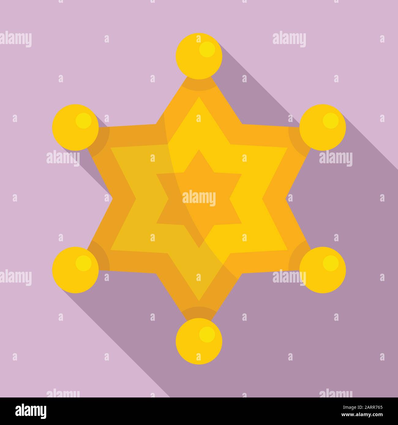 Sheriff star icon. Flat illustration of sheriff star vector icon for ...