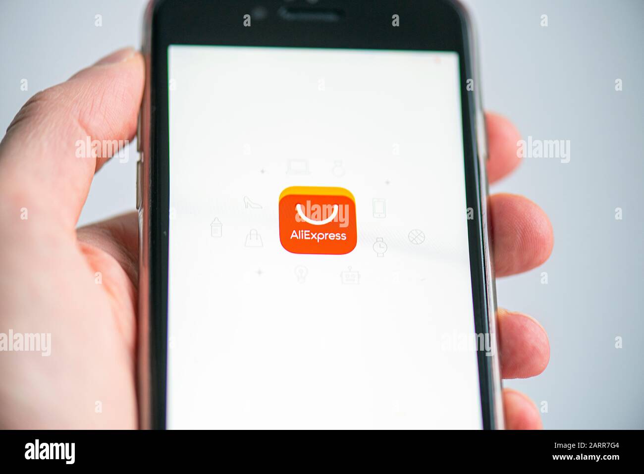 BERLIN - JAN 26: Aliexpress App on Screen of Mobile Phone in Berlin on ...