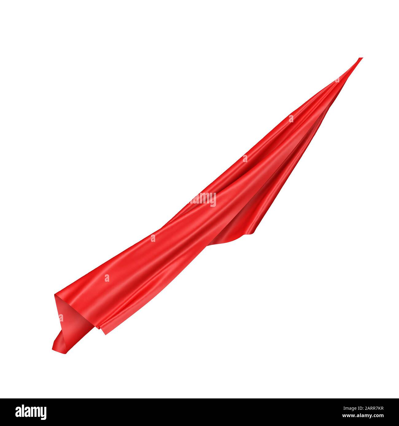 Flying piece of cloth. 3d illustration isolated on white background ...
