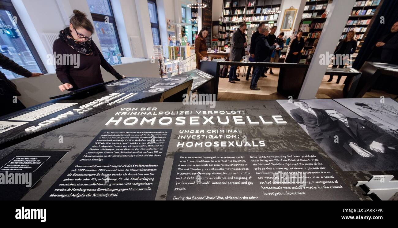 Hamburg, Germany. 29th Jan, 2020. Information boards in the Stadthöfe ...