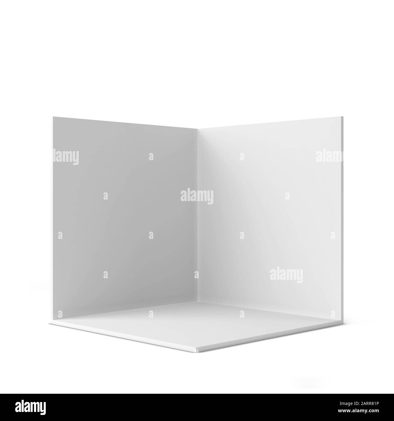 Simple trade show booth. Square corner. 3d illustration isolated on ...