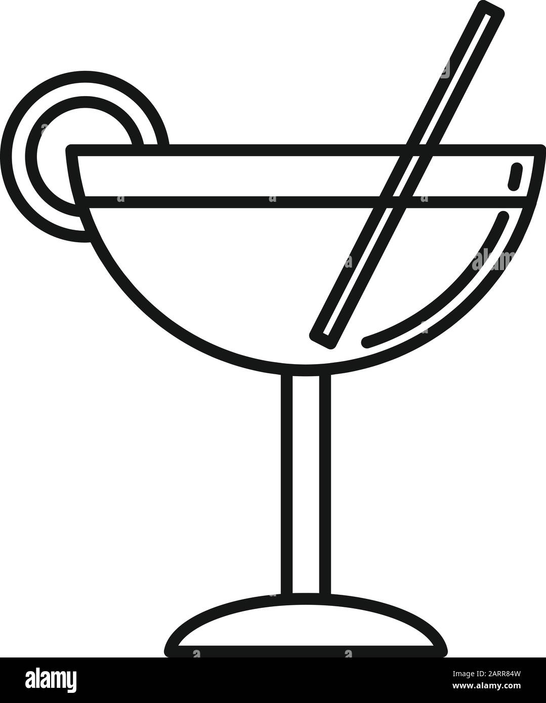 Cocktail icon. Outline cocktail vector icon for web design isolated on ...