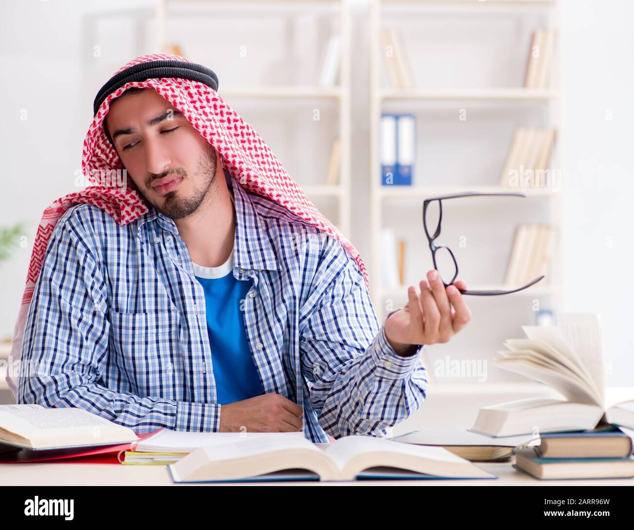 The arab student preparing for university exams Stock Photo - Alamy