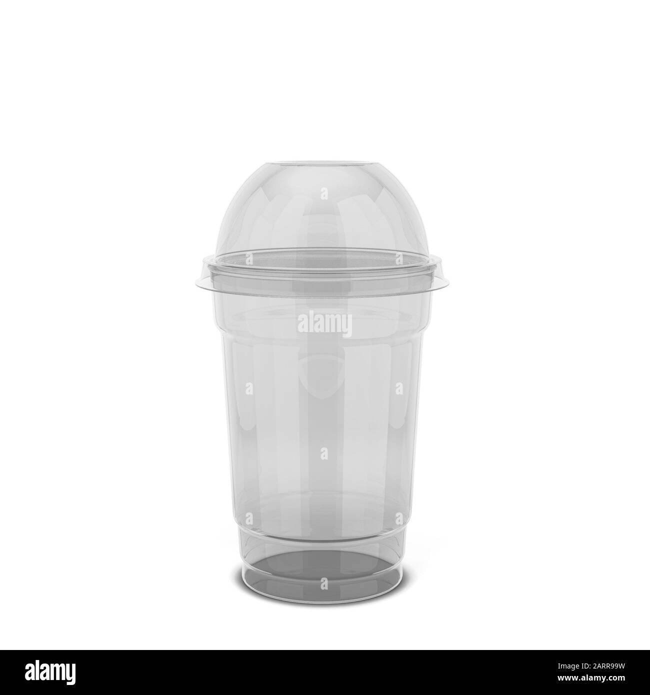 Transparent plastic cup for juice and other drinks. 3d illustration ...