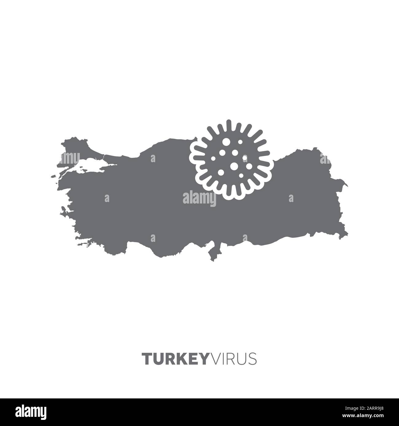 Turkey map with a virus microbe. Illness and disease outbreak Stock ...