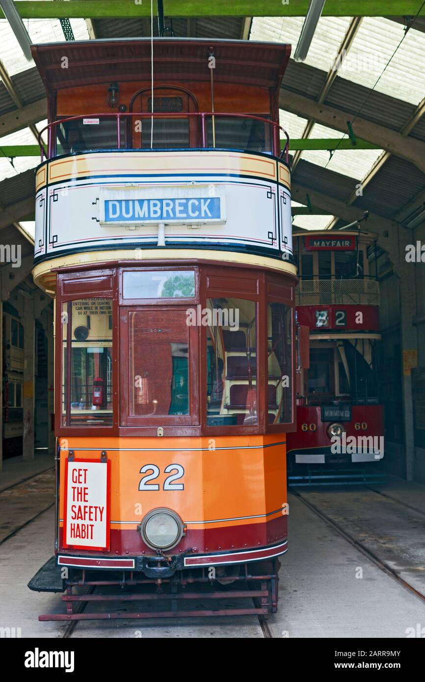 Overhead Electric Trams in the Sheds at the Crich Tramway Village Stock ...