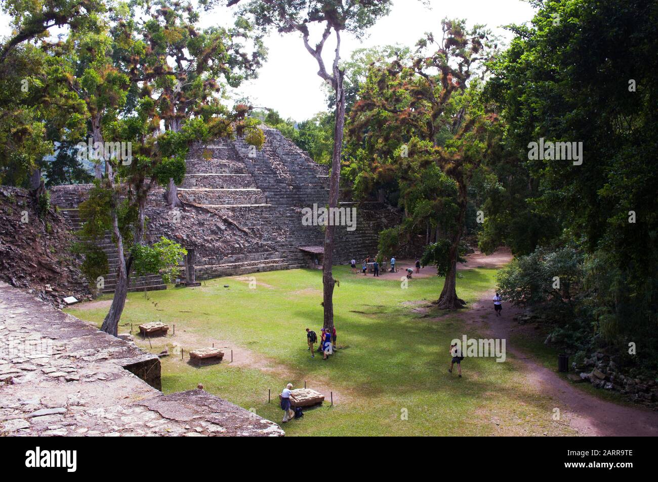 Copan, Honduras - November 28, 2018: Tourists between ruins of ancient ...