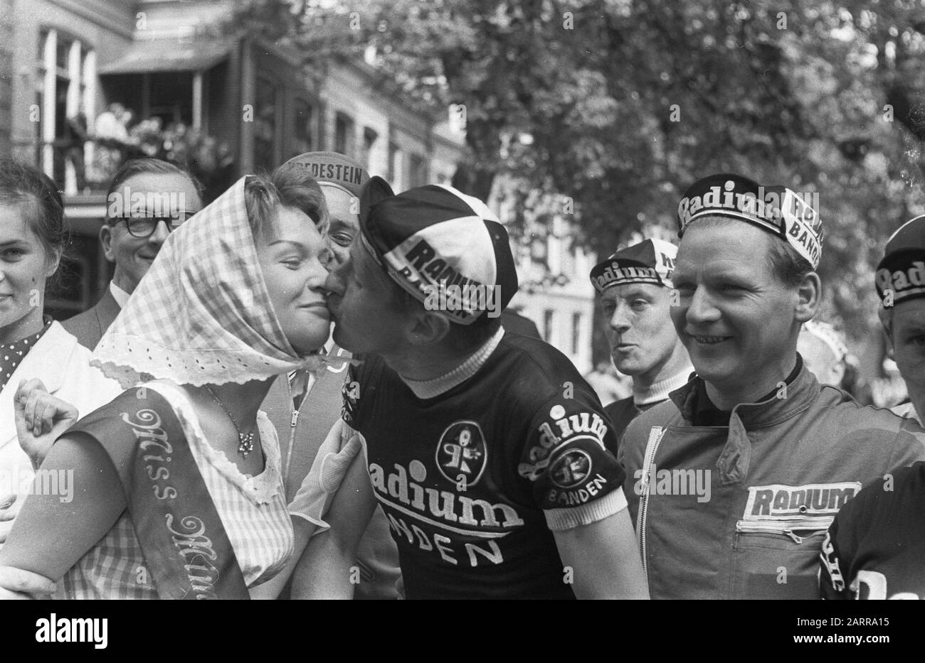 Tour van Nederland 1960. finish second stage Heerenveen Assen, Peter ...