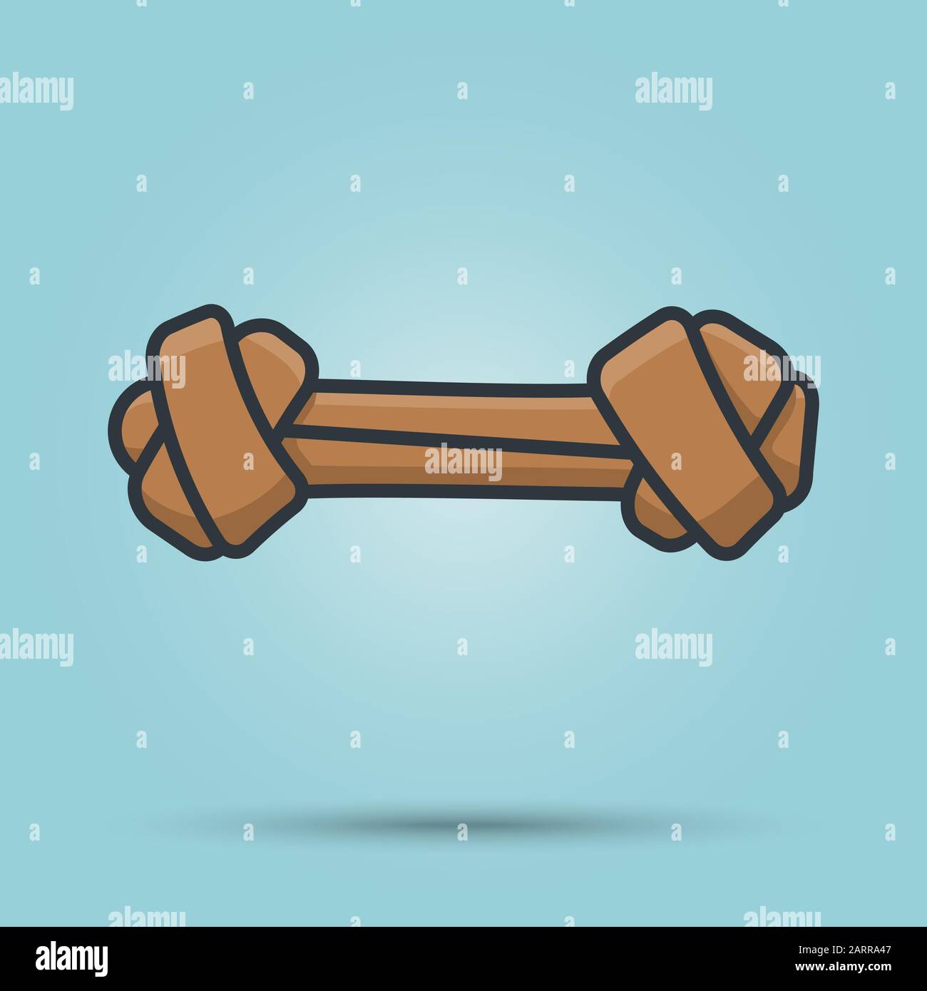 Dog chewing bone vector illustration. Pet treat color symbol Stock ...