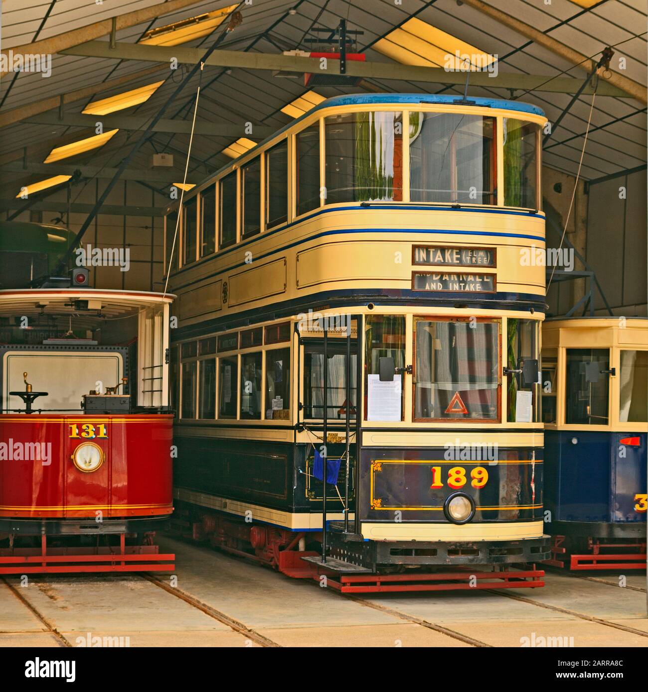 Overhead Electric Trams in the Sheds at the Crich Tramway Village Stock ...