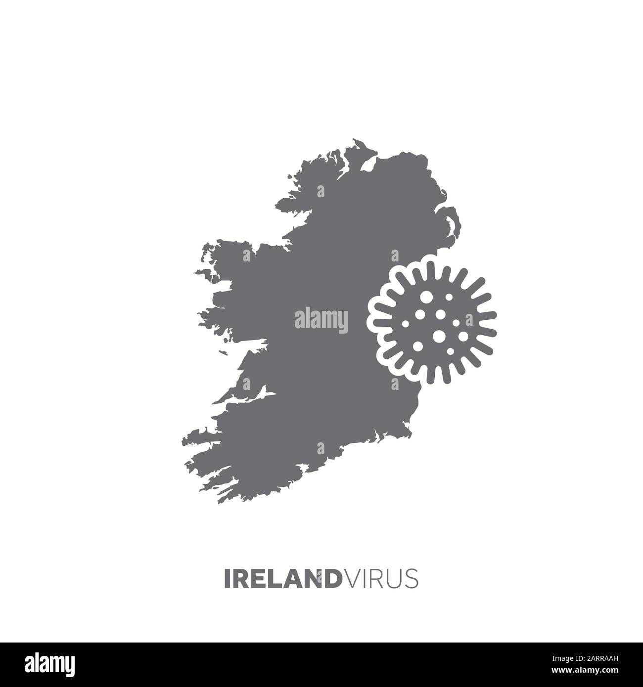 Ireland map with a virus microbe. Illness and disease outbreak Stock ...