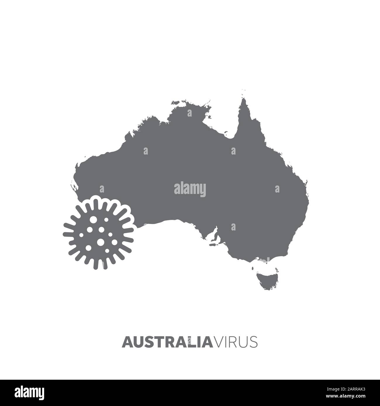 Australia map with a virus microbe. Illness and disease outbreak Stock ...