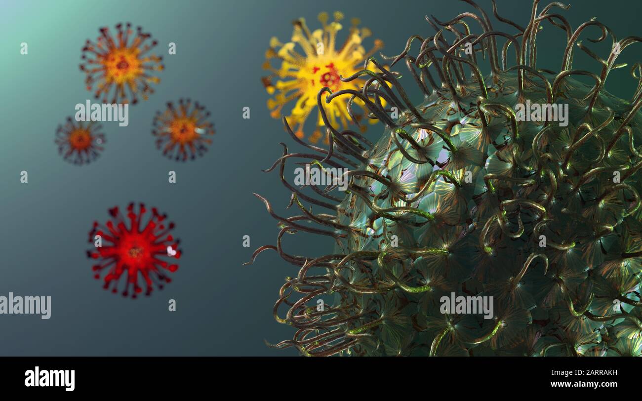 3d illustration of viruses that cause infection of the body Stock Photo ...