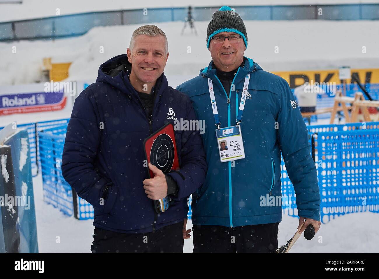 Lenzerheide, Schweiz, 29. Januar 2020. Biathlon Experte Matthias Simmen ...