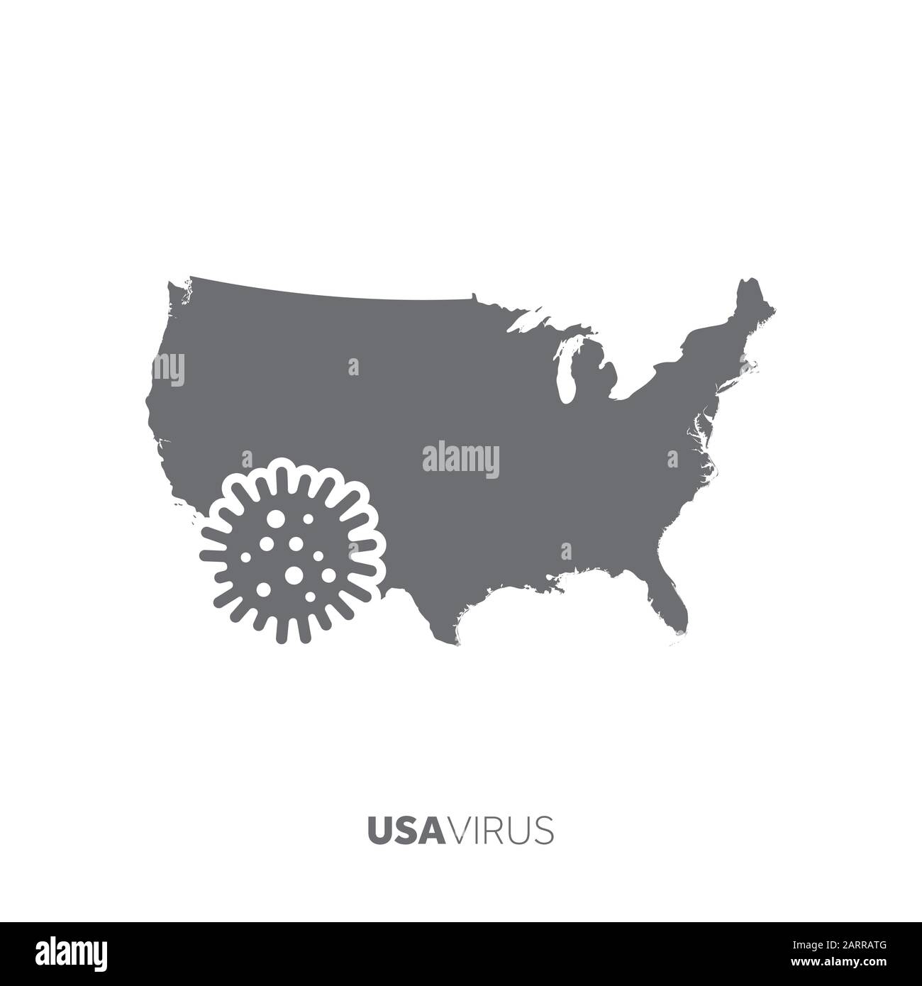 USA map with a virus microbe. Illness and disease outbreak Stock Vector ...
