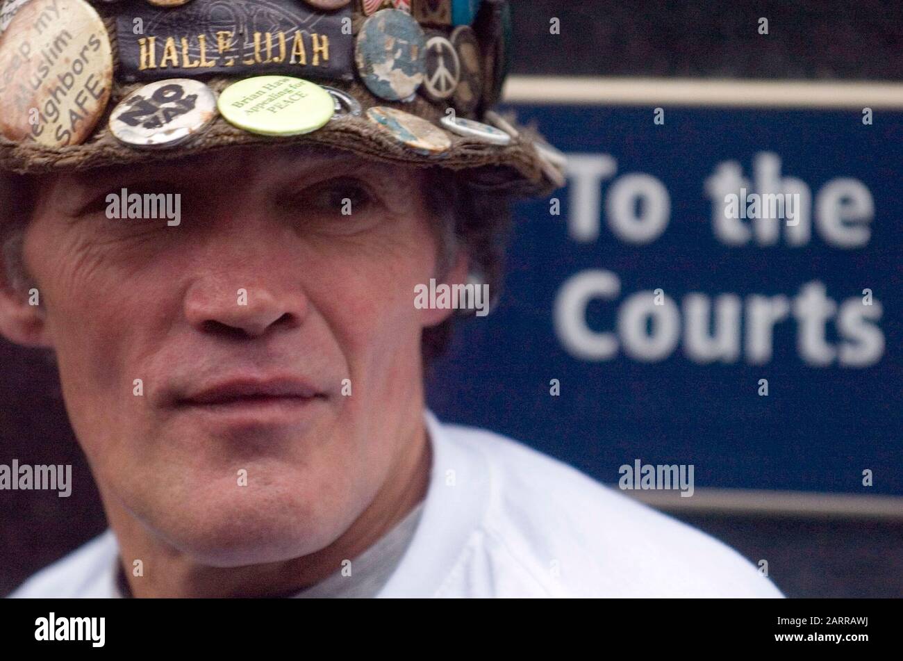 Anti war demonstrator Brian Haw appearing at Westminster magistrates ...