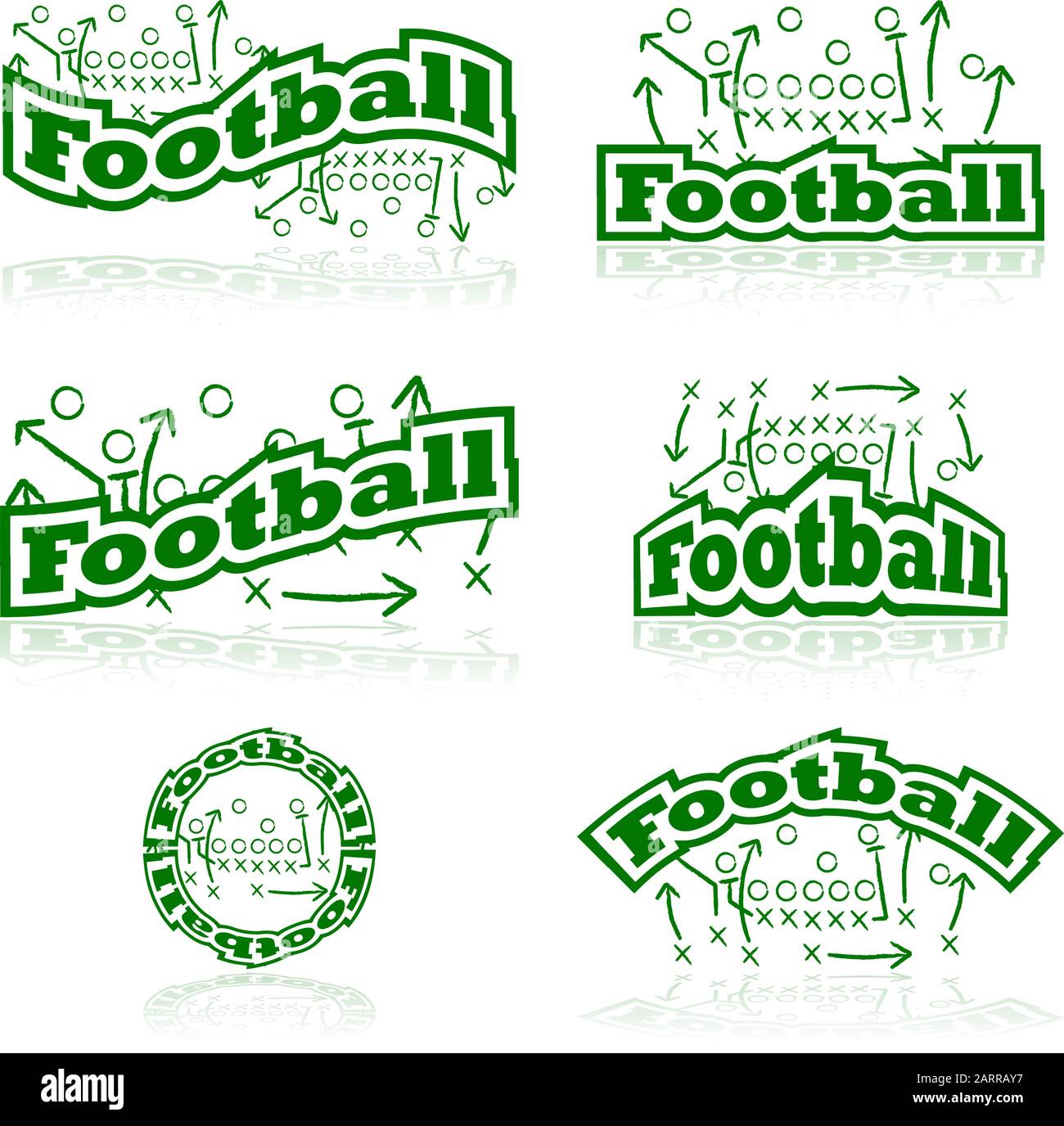 Icon set showing drawings from a football tactic board, paired with ...