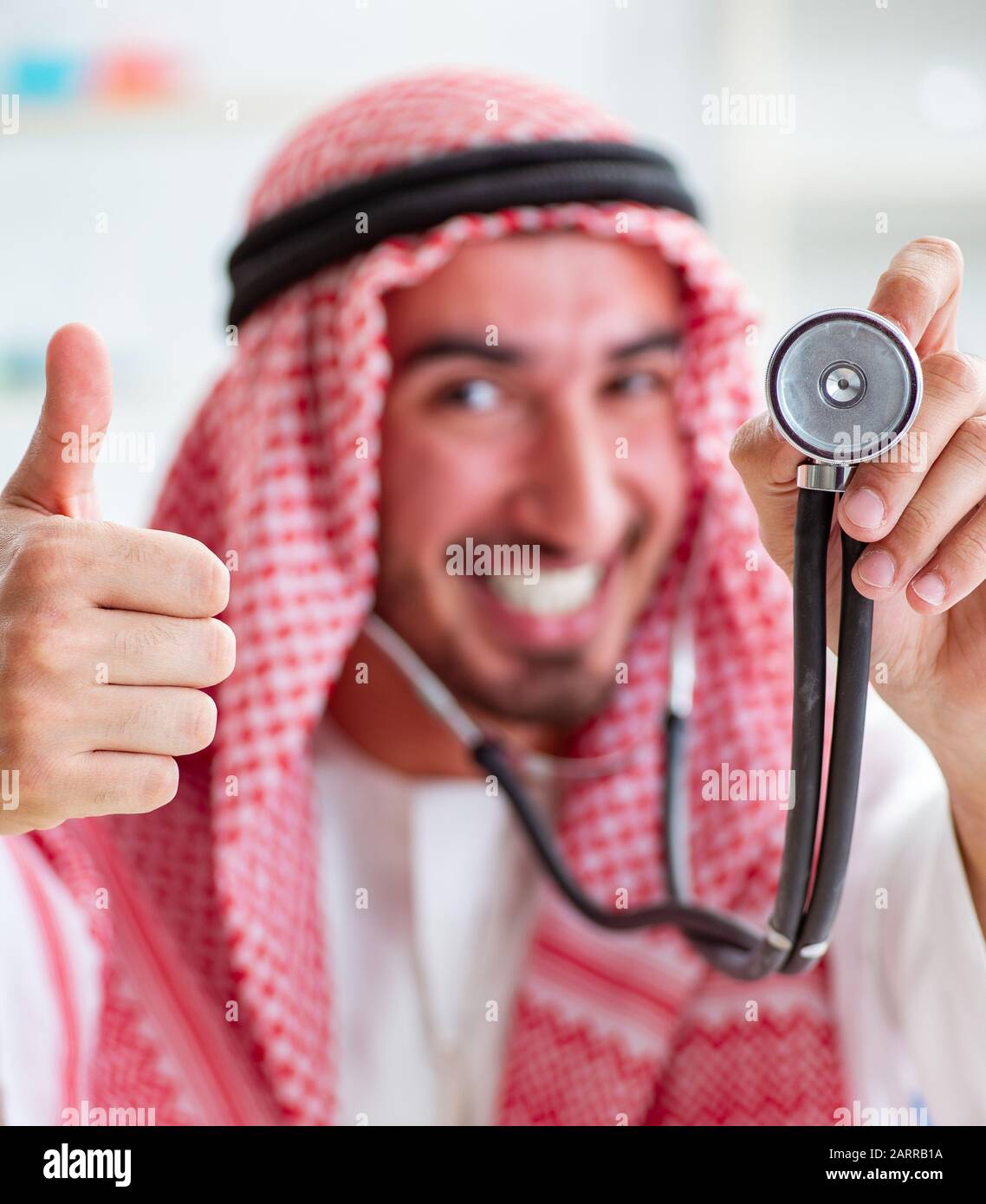 The arab saudi doctor with stethoscope in hospital Stock Photo - Alamy