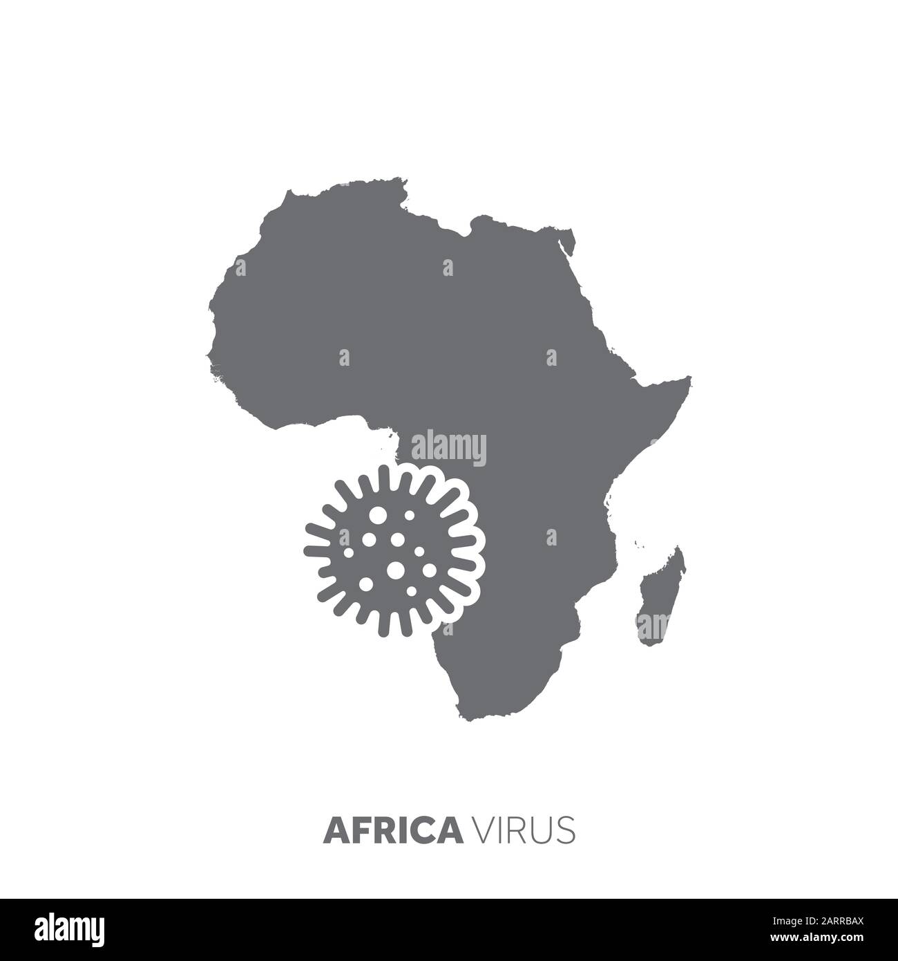 Africa map with a virus microbe. Illness and disease outbreak Stock ...