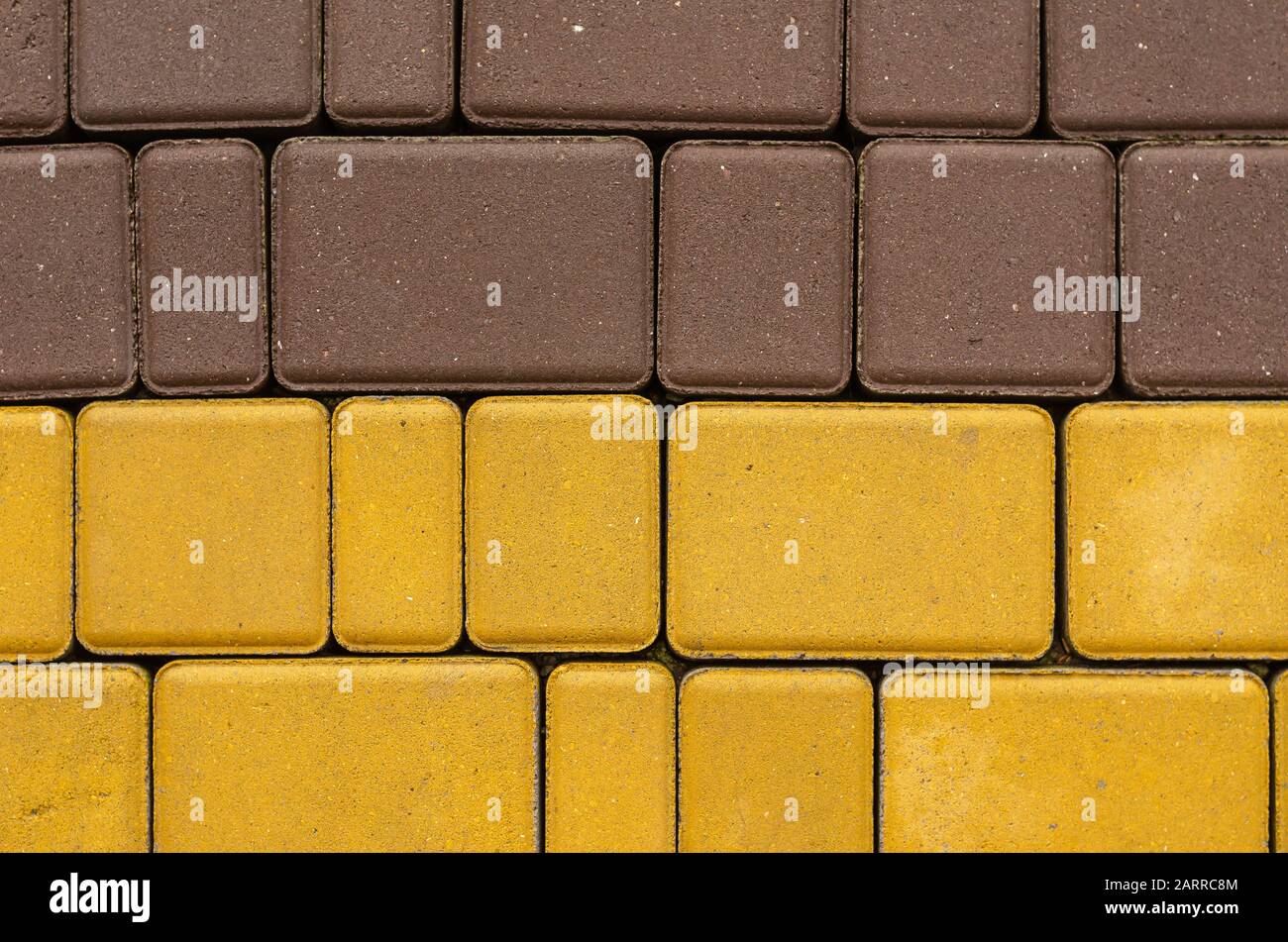 Cement blocks of different colors. Blocks of paving tiles of various ...