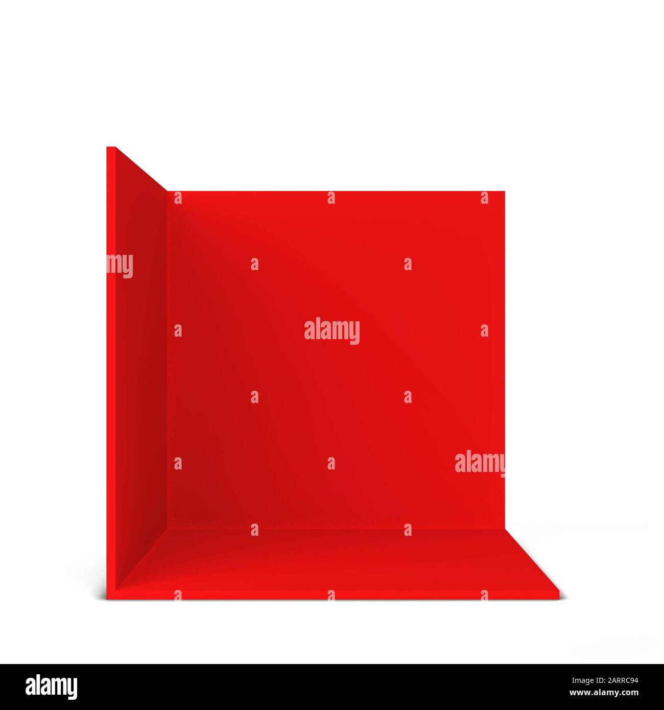 Simple trade show booth. Square corner. 3d illustration isolated on ...