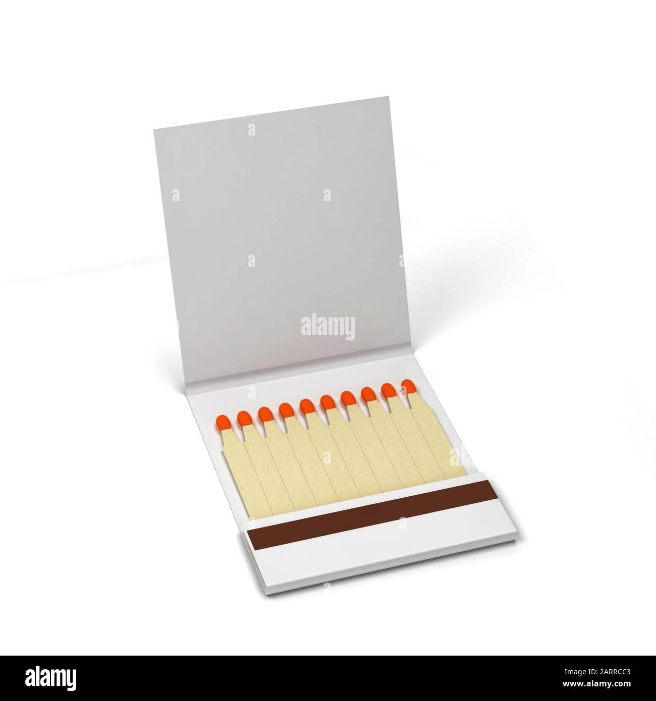 Paper book of matches mockup. 3d illustration isolated on white ...