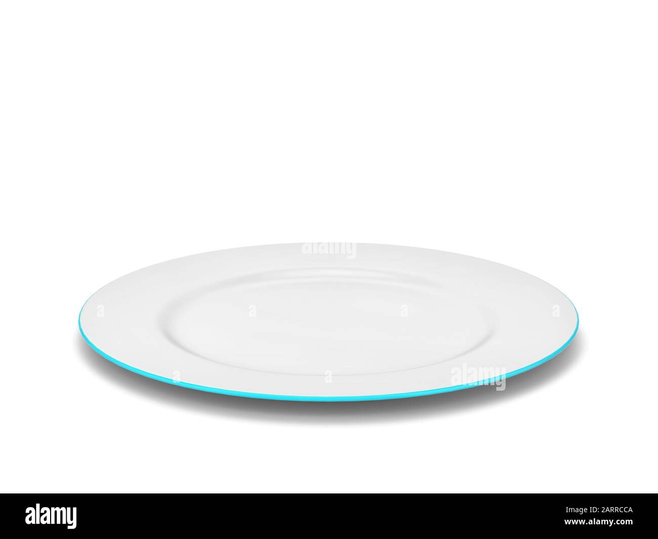 Empty plate. 3d illustration isolated on white background Stock Photo ...