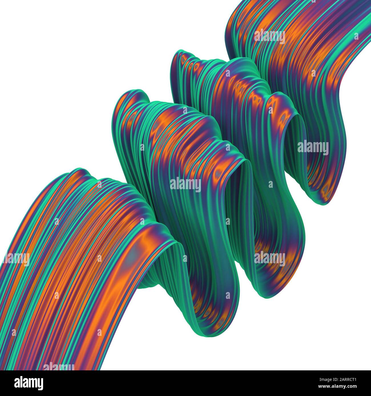 Abstract colorful ribbon shape. 3d illustration isolated on white ...