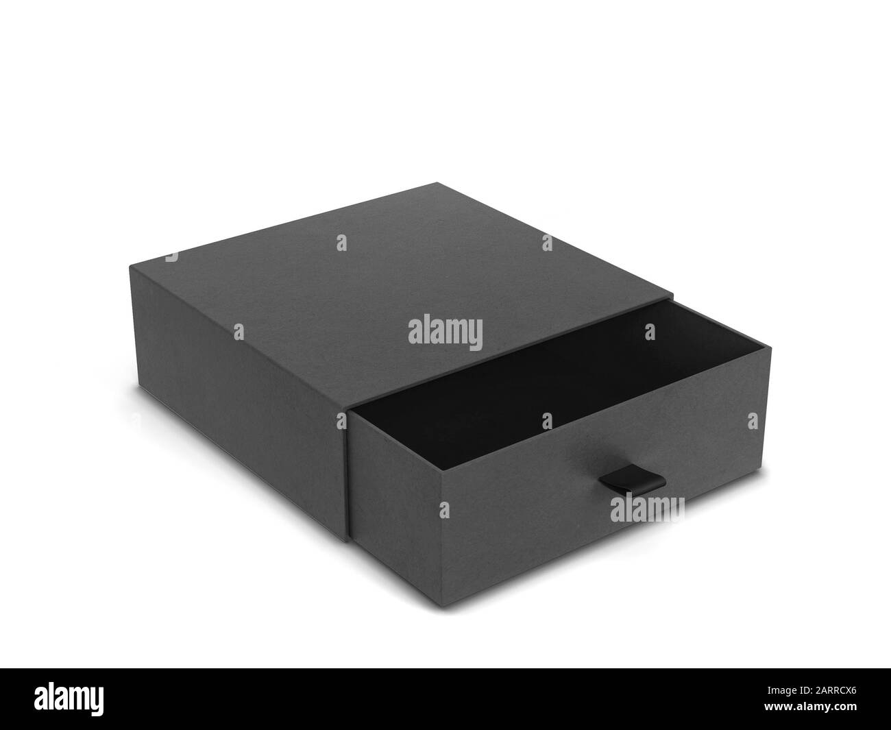 Blank drawer type box mockup. 3d illustration isolated on white ...