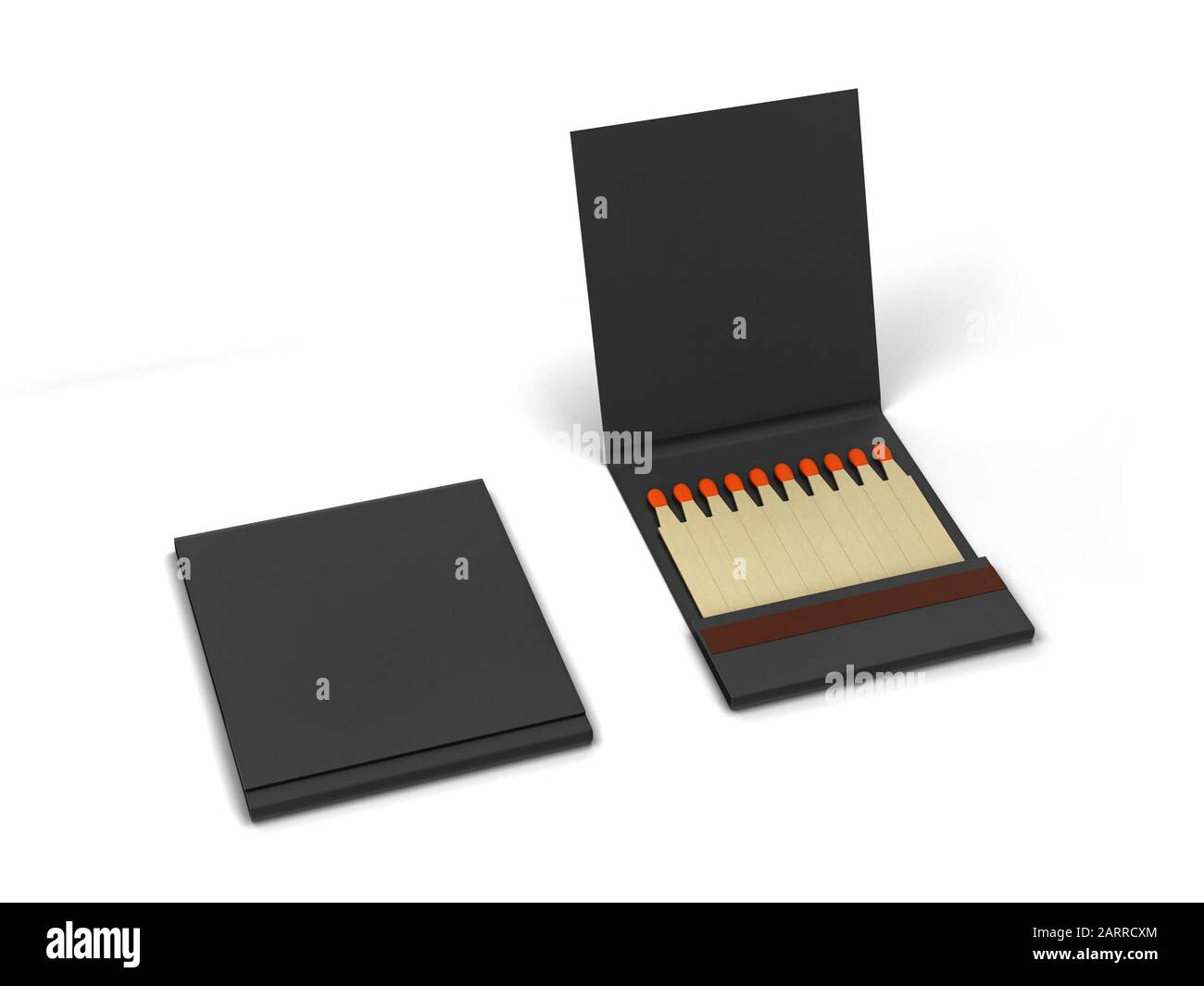 Paper book of matches mockup. 3d illustration isolated on white ...